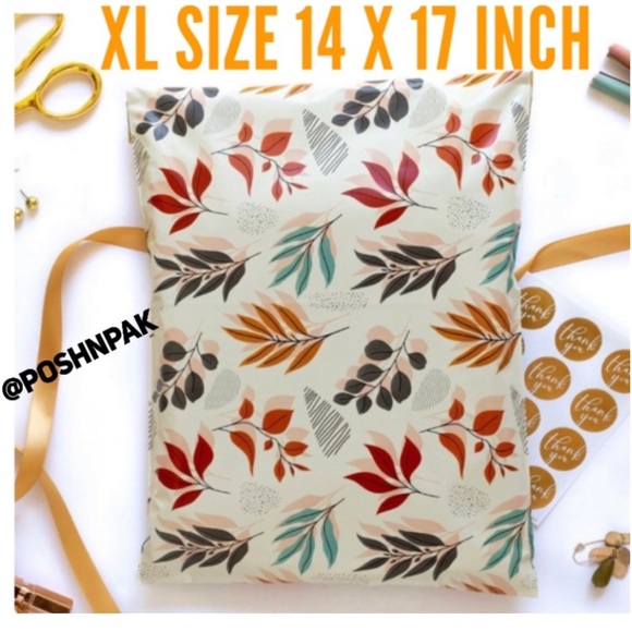 Office | New 1 Designer Fall Leaf Poly Mailers Xl Size 14 X 17 Inch ...